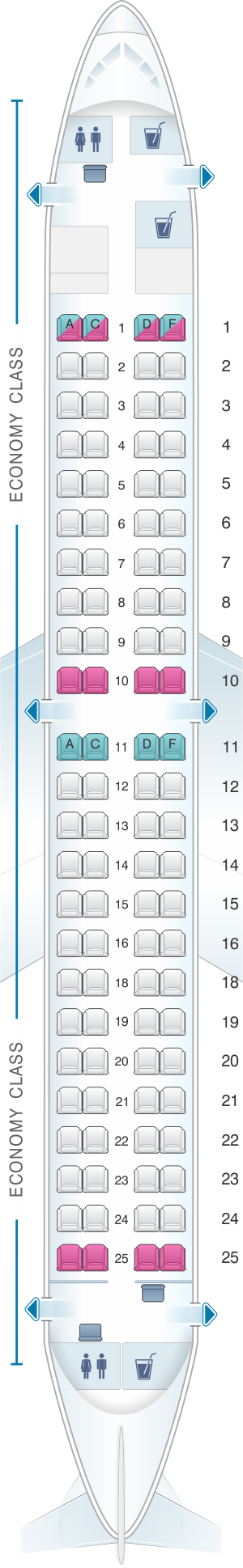 Seat Map Finnair Embraer EMB 190 | SeatMaestro.com