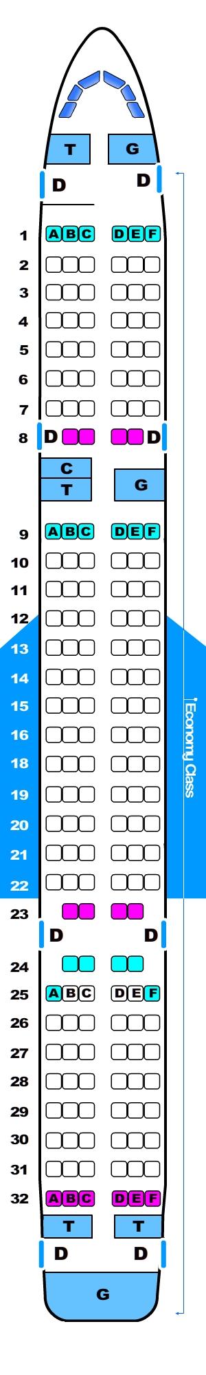 Seat Map Tupolev Tu 204 100 | SeatMaestro