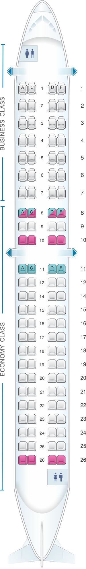 Seat Map Air France Embraer 190 | SeatMaestro.com