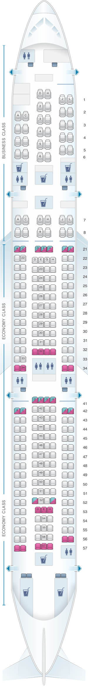 Seat Map Finnair Airbus A340 300 270PAX | SeatMaestro