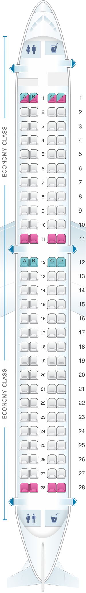 Seat Map LOT Polish Airlines Embraer 195 | SeatMaestro.com