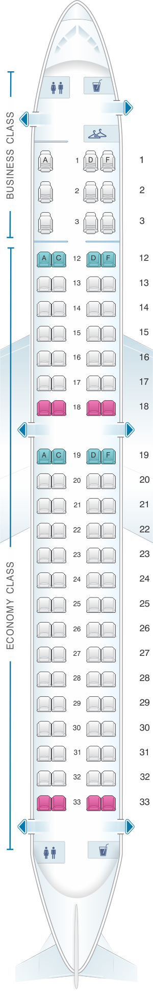 Seat Map Air Canada Embraer EMB 190 | SeatMaestro.com