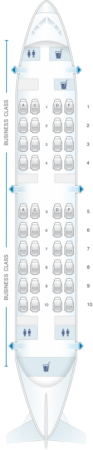Seat Map Qatar Airways Airbus A319LR Business | SeatMaestro
