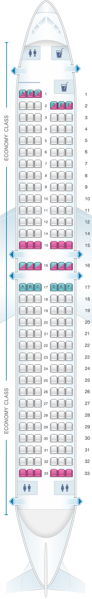 Seat Map Lauda Air Boeing B737 700 – PWPK