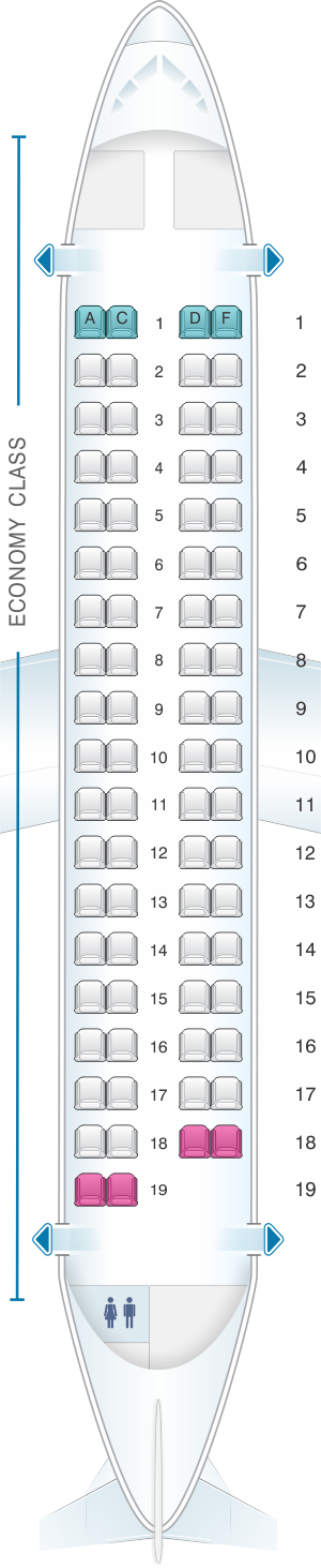 Seat Map Air Caraibes ATR 72 600 | SeatMaestro